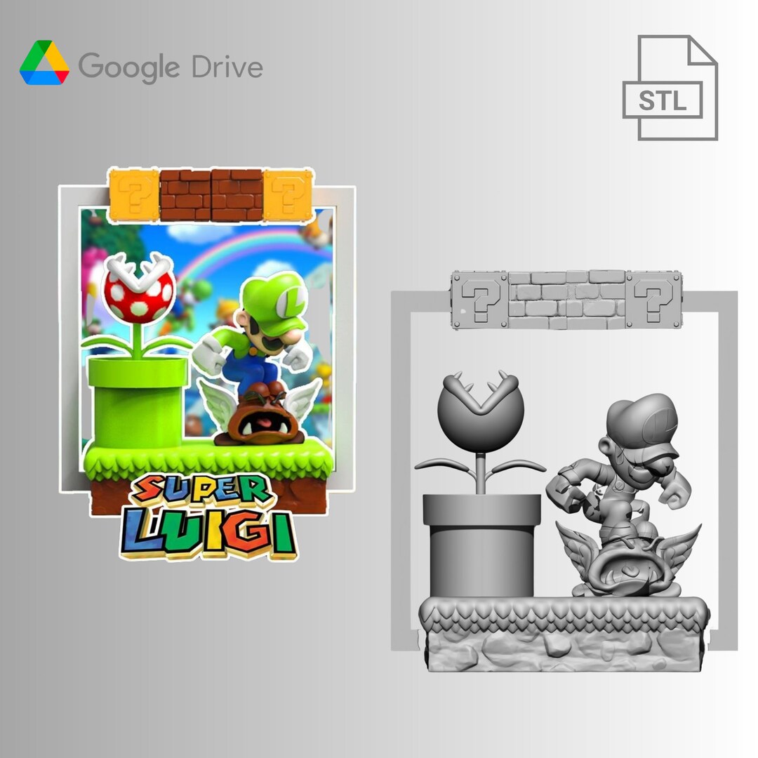 Luigi and Mario Stl File for 3D Printing, High Quality Stl, Stl Figure ...