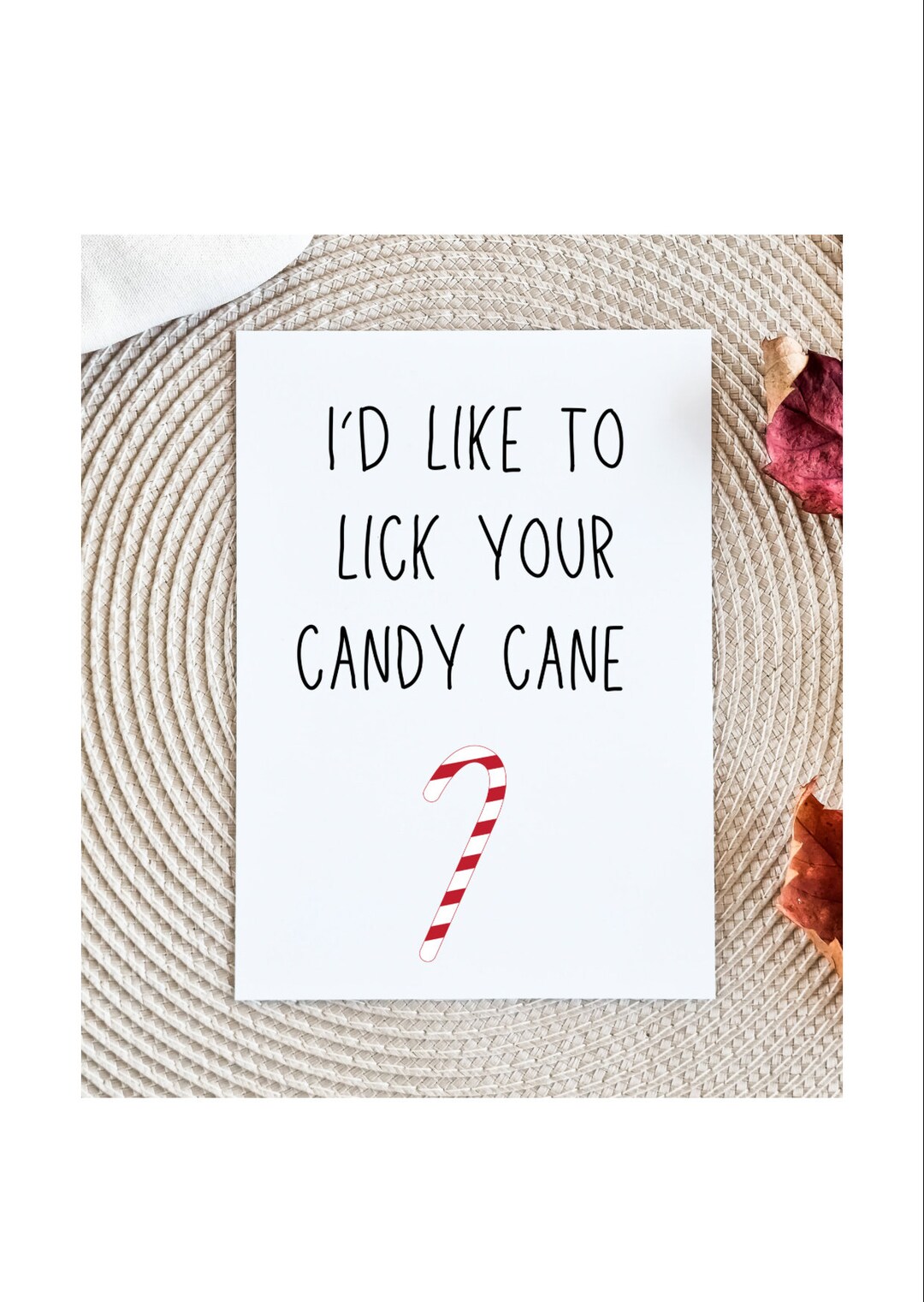 Candy Cane Funny Christmas Card, Dirty Christmas Cards for Him, Funny ...