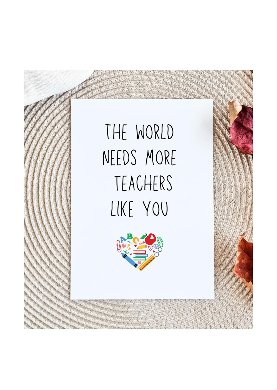 Teachers Appreciation Card, Teacher Gift, Thank You Card, Back to ...