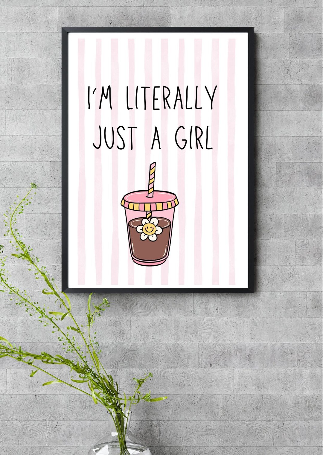 Girly Quote Print, Motivational Quotes Poster, Happy Inspirational ...