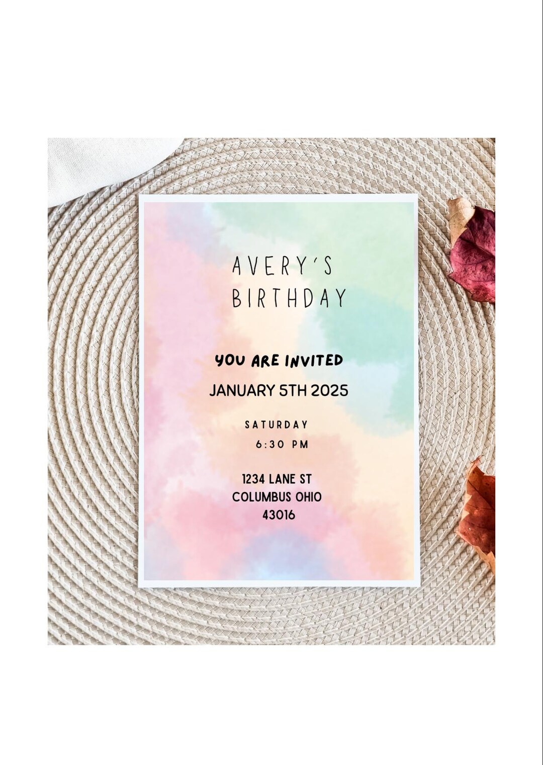 Custom Printed Birthday Invitation, Birthday Invitation, RSVP Card ...
