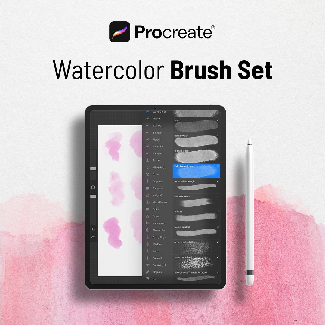 Procreate Realistic Watercolor Brushes, Watercolor Brush Set, Painting ...