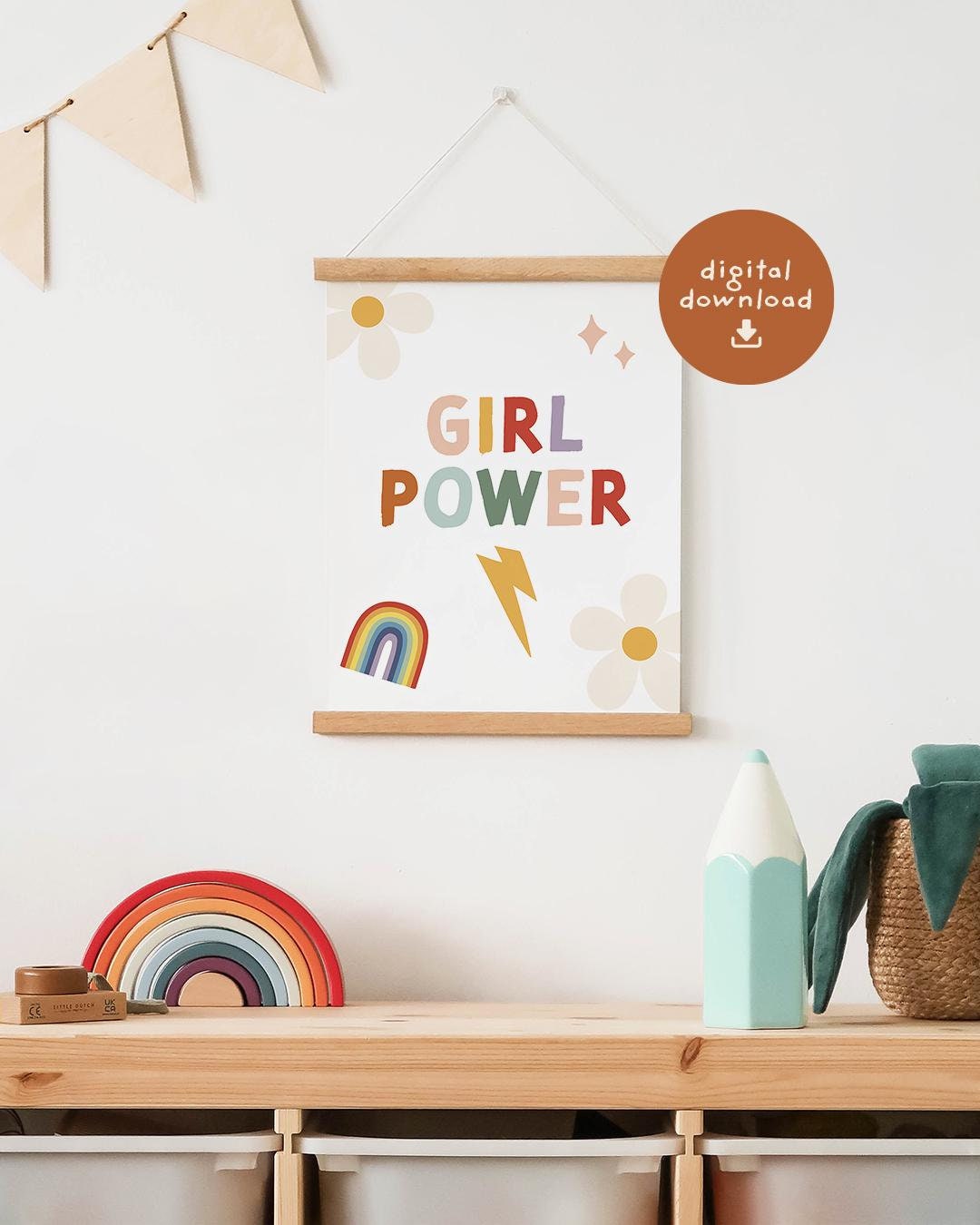 Printable Girl Power Poster, Girl Room Art Prints, Nursery Poster ...