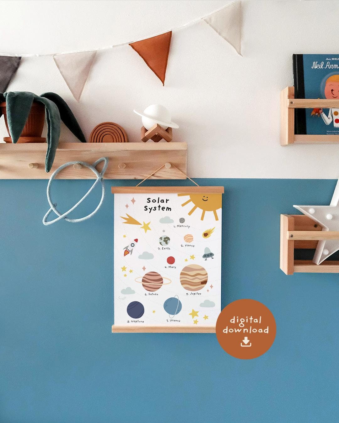 Solar System Printable, Space Poster for Kids, Planets Print, Digital ...