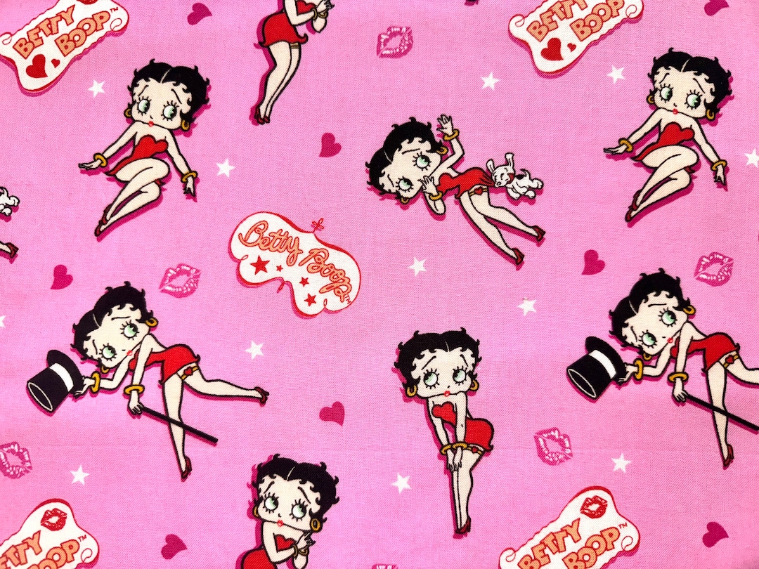 RARE 2007 Betty Boop Licensed Fabric by Fleischer Studios, Fat Quarter ...