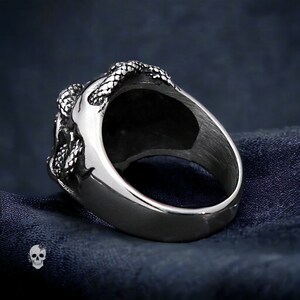 Snake Charmer: Vintage Punk Hip Hop Snake Skull Ring for Men Stainless ...