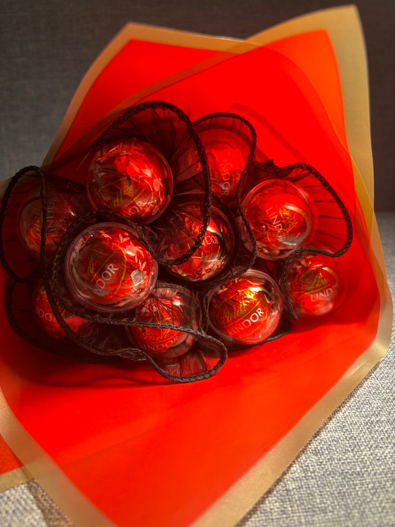 Lindt Lindor Chocolate Bouquet Red & Black Collection - Etsy
