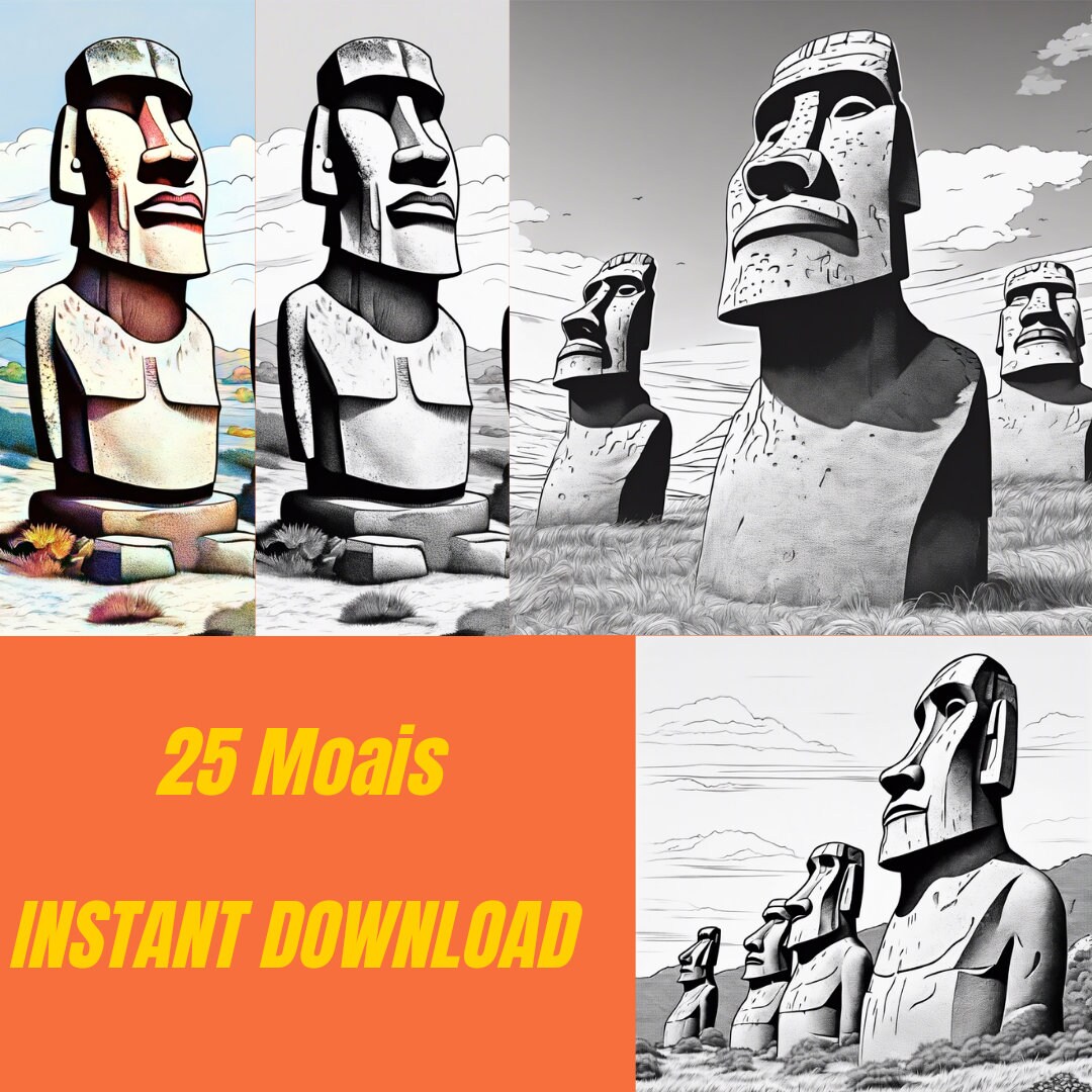 Discover 25 Easter Island Moai Coloring Pages - Unique Designs for Relaxation and Fun! Ideal for ...