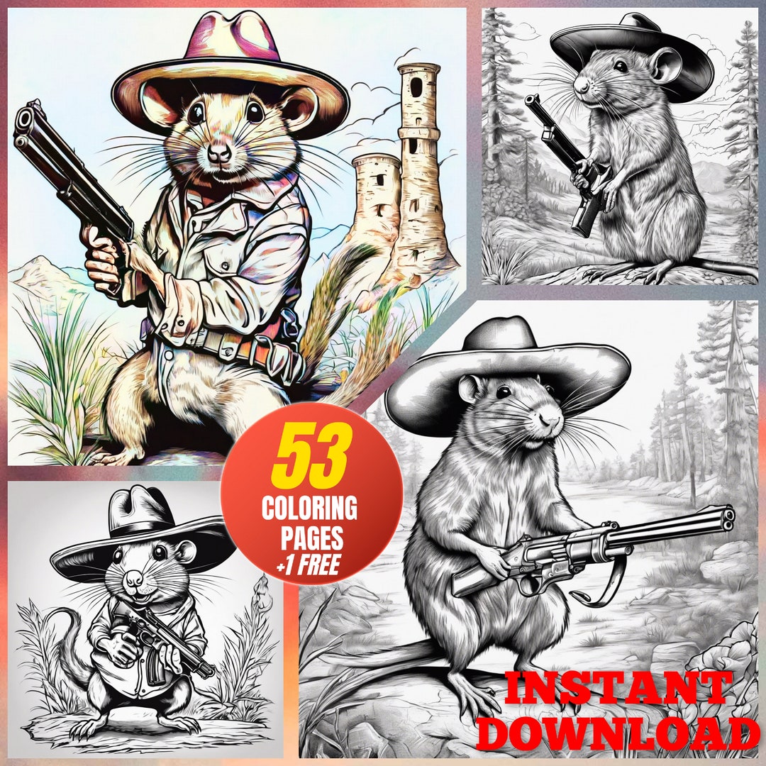 Cowboy Mouse Mania: 53 Coloring Pages From the Grand Canyon – Etsy's ...