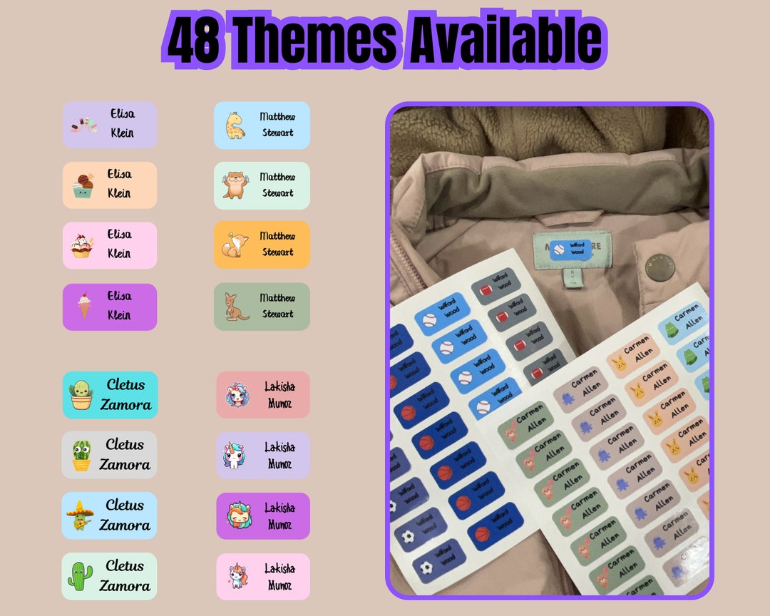 Clothing Tag Labels | Personalized Name Tag Stickers for School ...