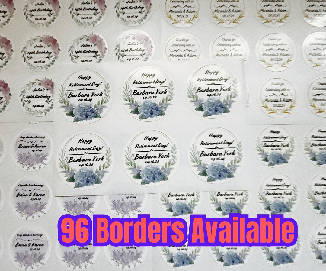 Custom Retirement Stickers for Wedding Stickers Memorial Stickers ...