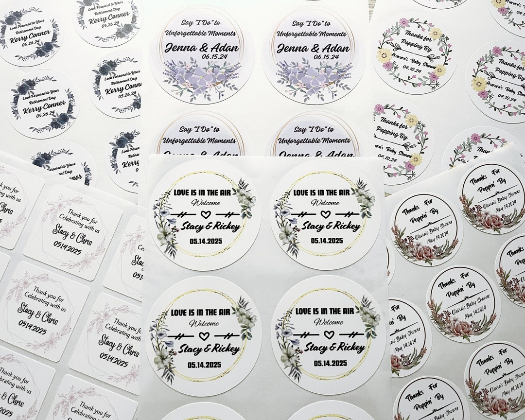 Custom Retirement Stickers Personalized Business Logo Stickers Wedding ...
