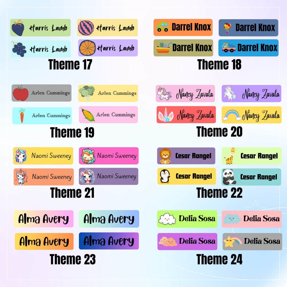 Custom Skinny Stickers School Supply Labels Waterproof Daycare Stickers ...