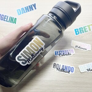 Water Bottle Name Stickers, Custom Tumbler Stickers, Colorful Name ...
