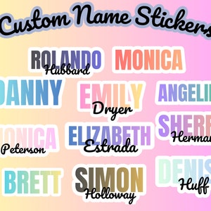 Water Bottle Name Stickers, Custom Tumbler Stickers, Colorful Name ...