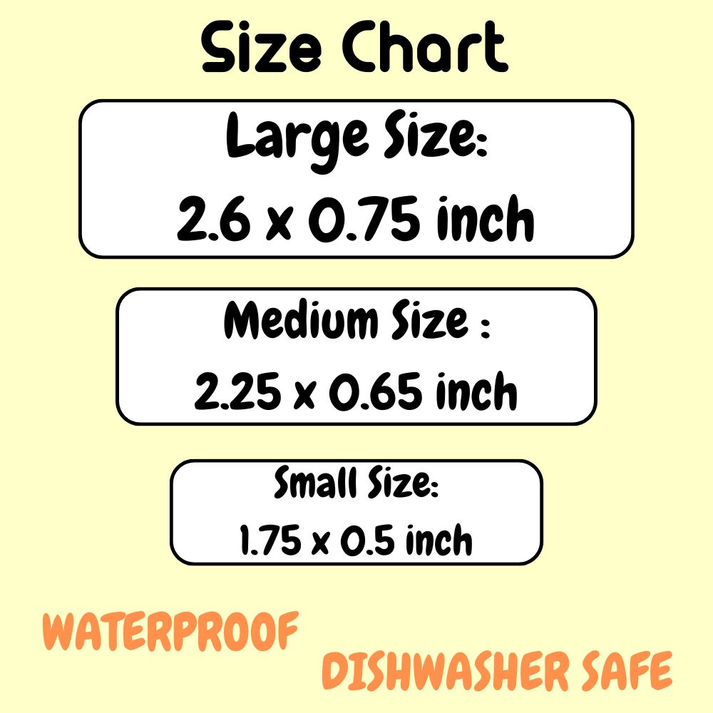 Custom Skinny Stickers School Supply Labels Waterproof Daycare Stickers ...