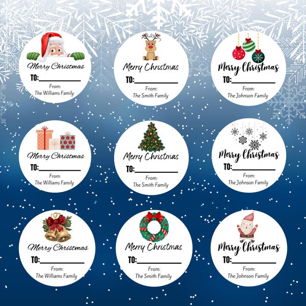 Christmas Labels - Etsy