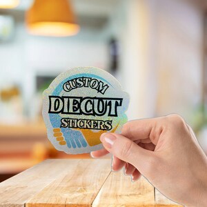 50pcs Custom Glitter Stickers, Die Cut Glitter Stickers, Cut to Size ...