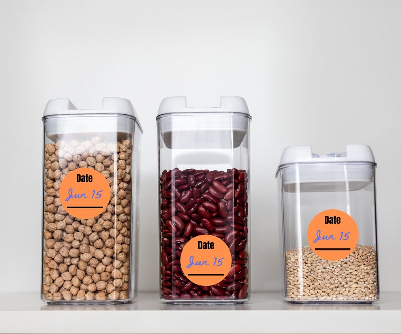 Custom Date Labels Set Write on Labels Waterproof Vinyl Stickers for ...