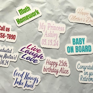Personalized Text Stickers | Custom Text Stickers | Waterproof Stickers ...
