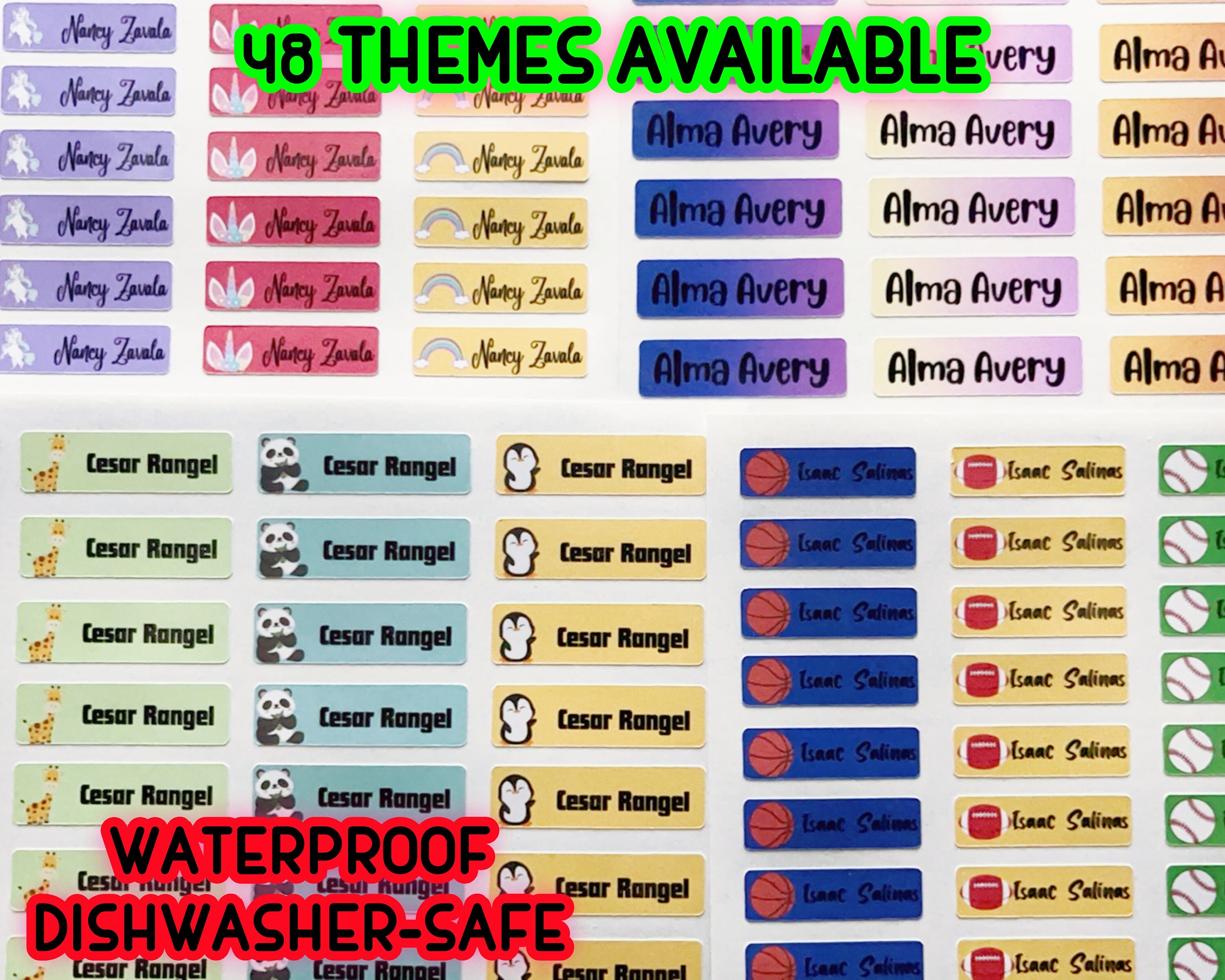 Custom Skinny Stickers School Supply Labels Waterproof Daycare Stickers ...