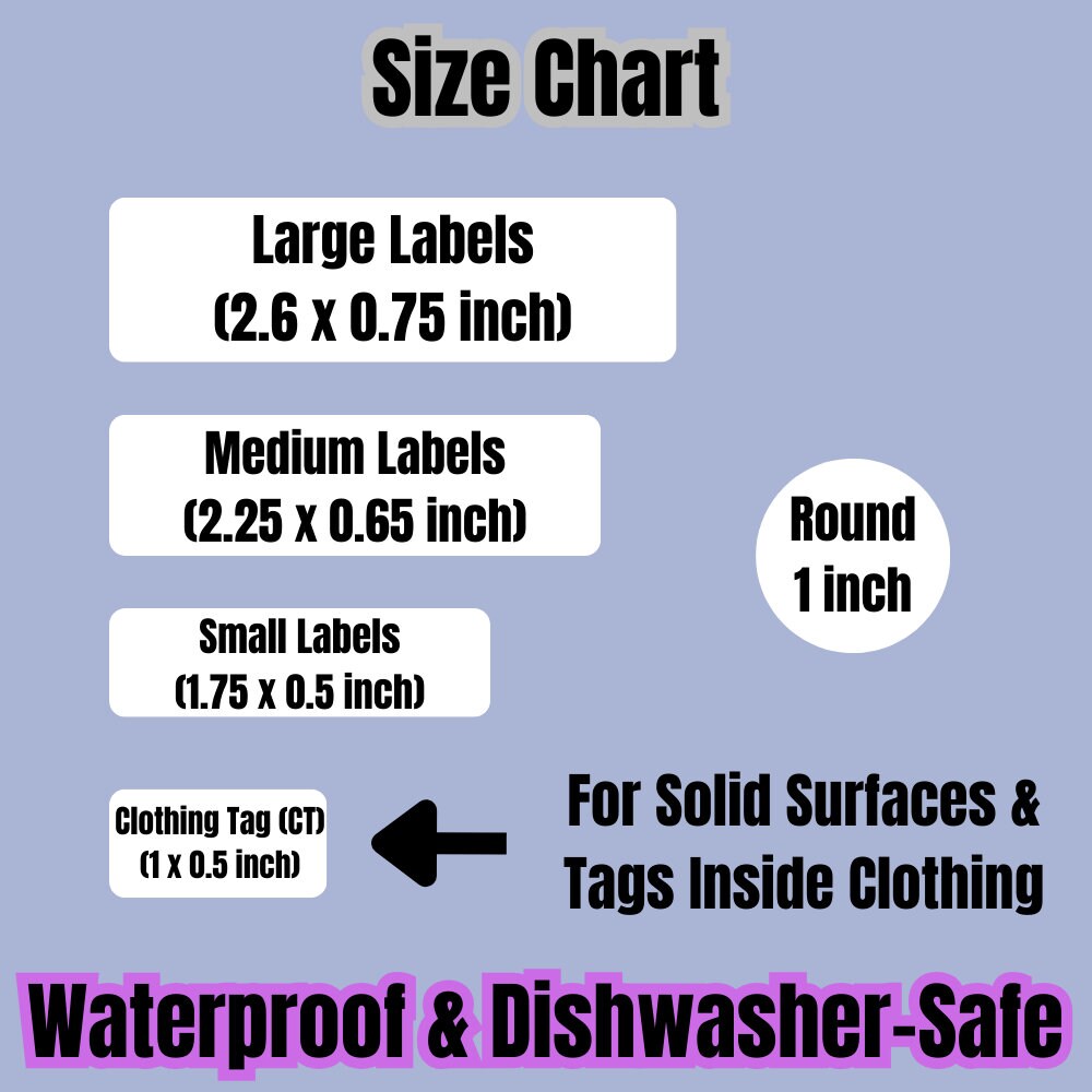 Custom School Name Labels Waterproof Kids Labels Daycare Labels Name ...