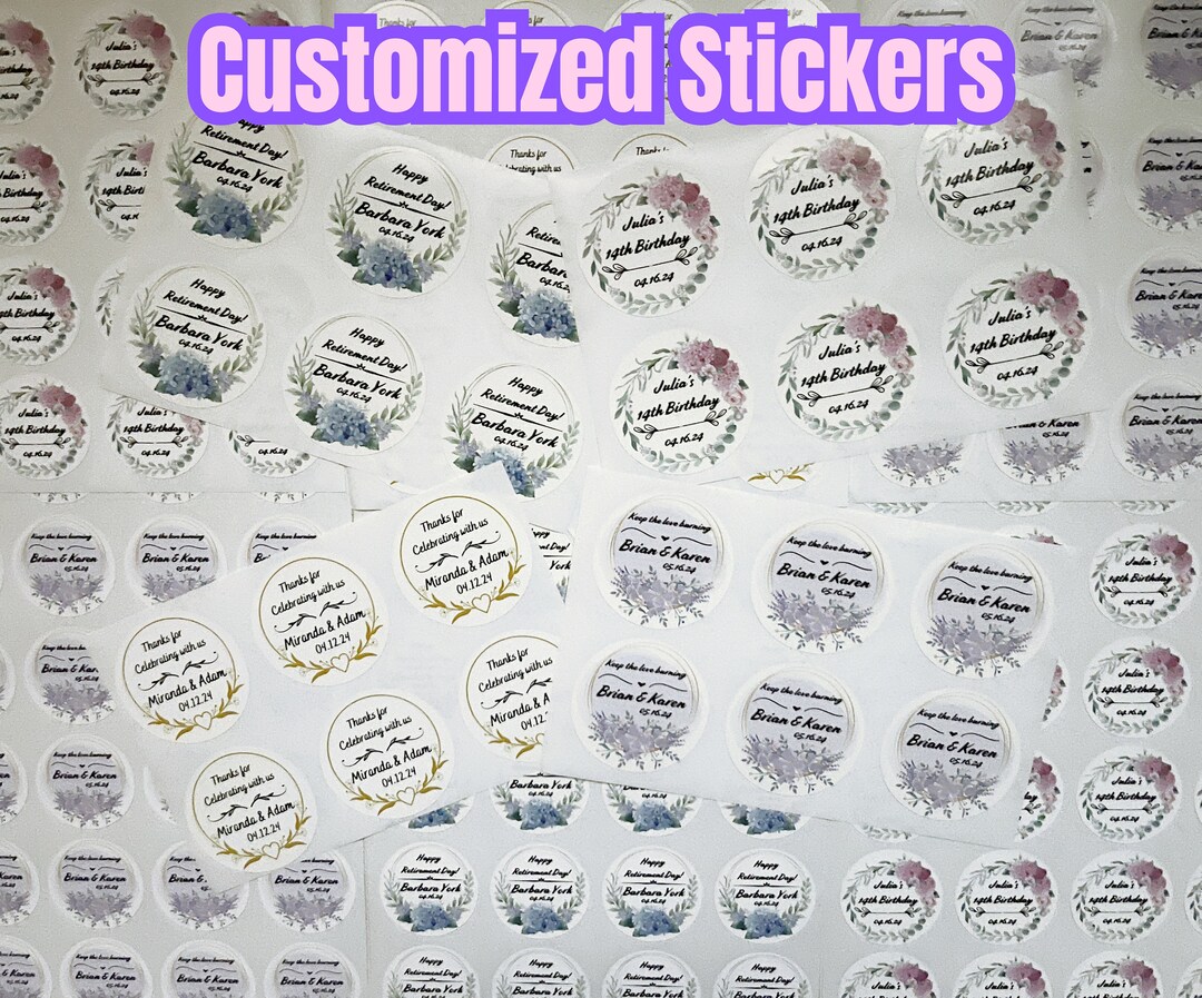 Personalized Stickers for Memorial Custom Stickers Quinceañera Stickers ...