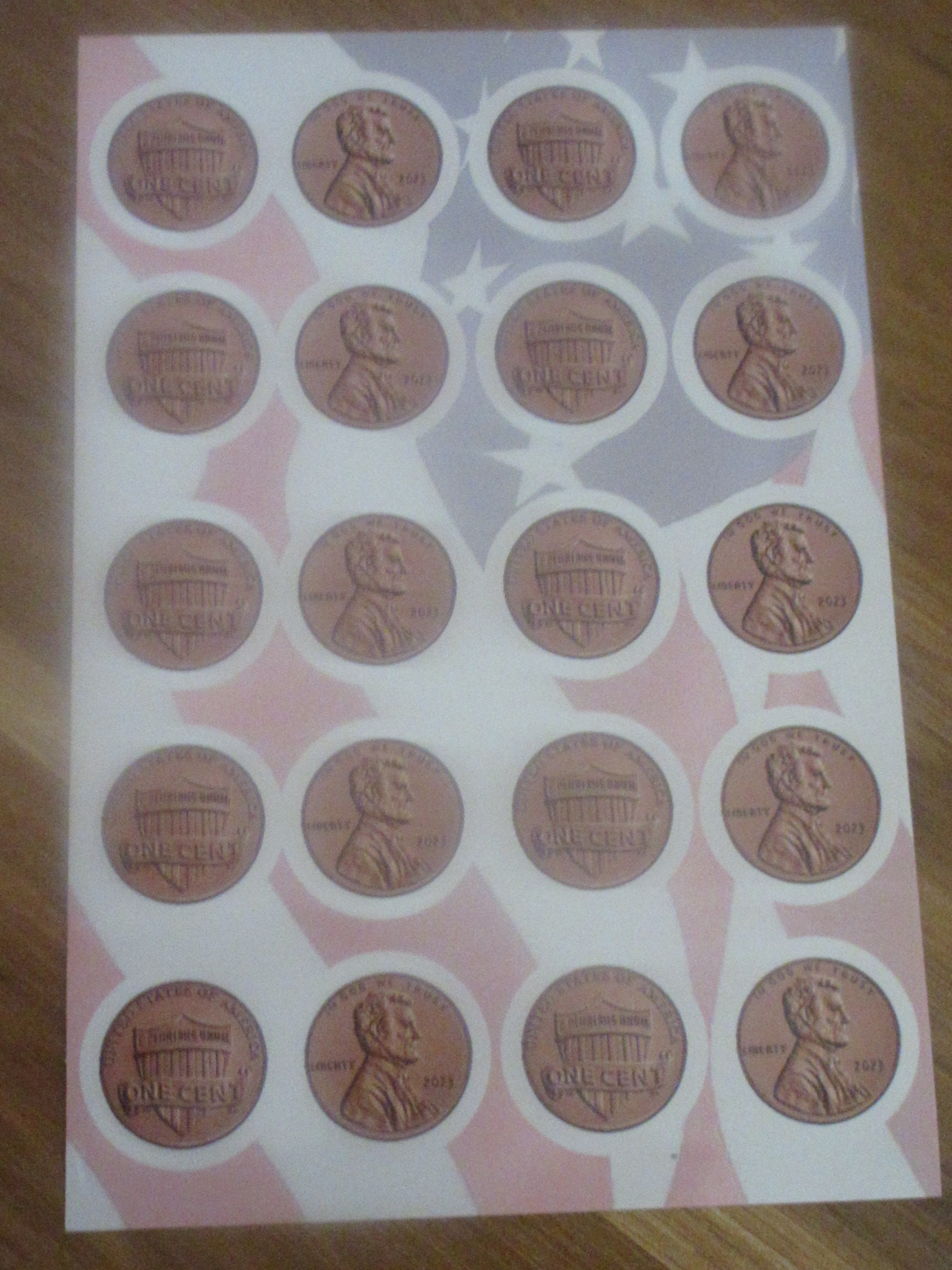 USA Coin Stickers 5 Sheets 86 Stickers Quarters /dimes /nickels/ Pennys ...