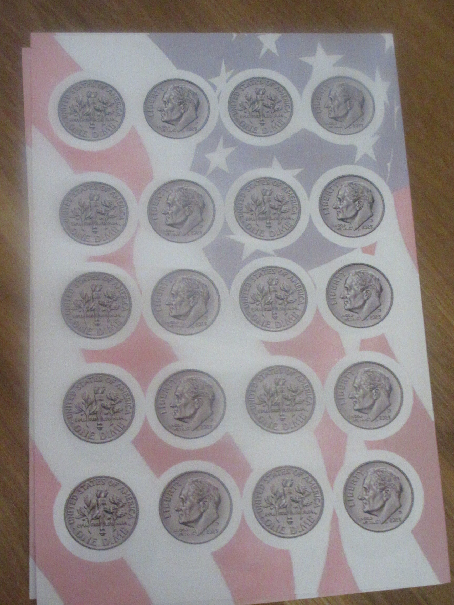 USA Coin Stickers 5 Sheets 86 Stickers Quarters /dimes /nickels/ Pennys ...