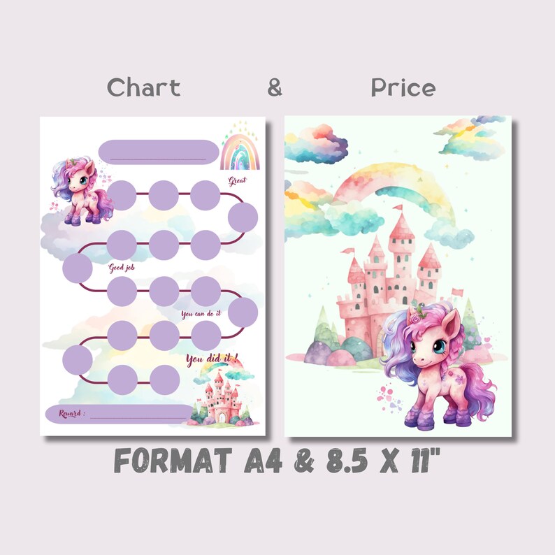 Unicorn Reward Chart Printable Rainbow Behavior Chart Daily Chores ...
