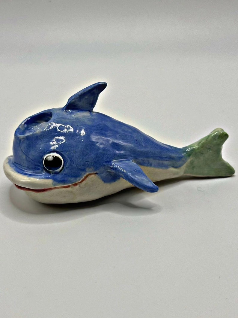 Ceramic Dolphin Pipe Girl Blue Cute Smoking Accessories Girl Blue Gift ...