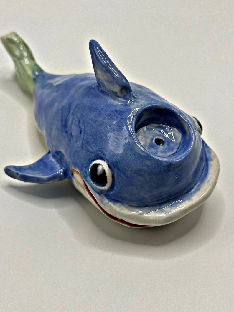 Ceramic Dolphin Pipe Girl Blue Cute Smoking Accessories Girl Blue Gift ...