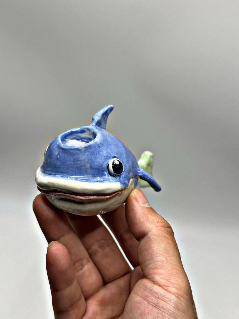 Ceramic Dolphin Pipe Girl Blue Cute Smoking Accessories Girl Blue Gift ...