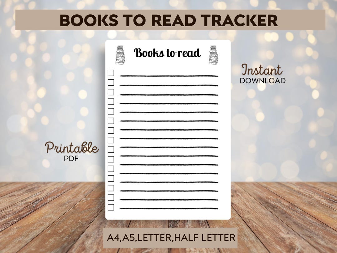 Books to Read List, Book Reading Tracker Printable , Book List ...
