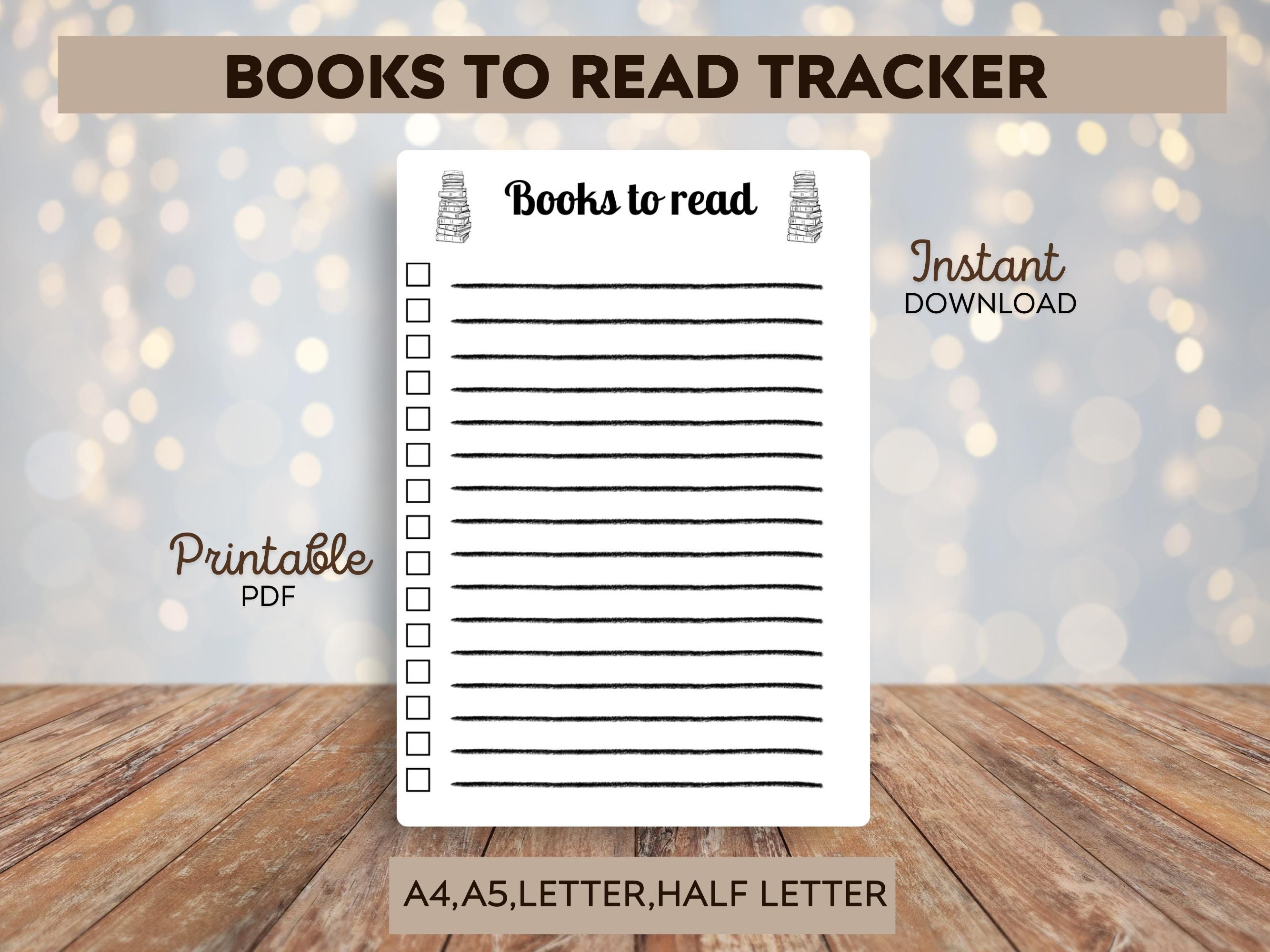 Books to Read List, Book Reading Tracker Printable , Book List ...