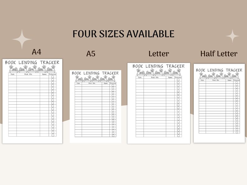 Book Lending Tracker Printable - Printable Journal Page - Lending ...