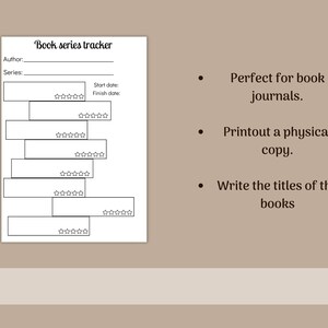 Book Series Tracker - Printable Book Series Tracker - Printable ...