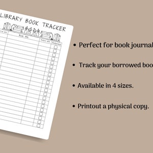 Printable Library Book Tracker – Reading Log (PDF Download) - Etsy