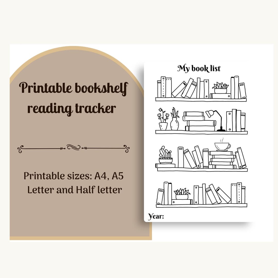 Reading Tracker Book Tracker Printable Bookshelf Template Books I've ...