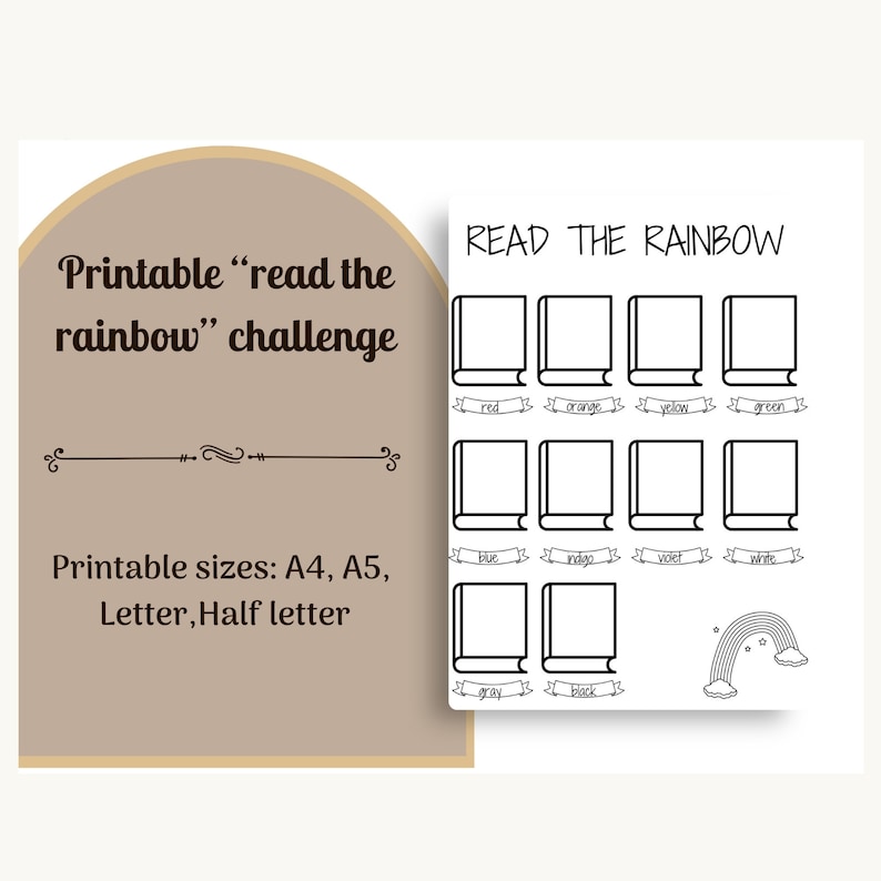 Read the Rainbow Challenge Printable Tracker Reading Challenge Book ...