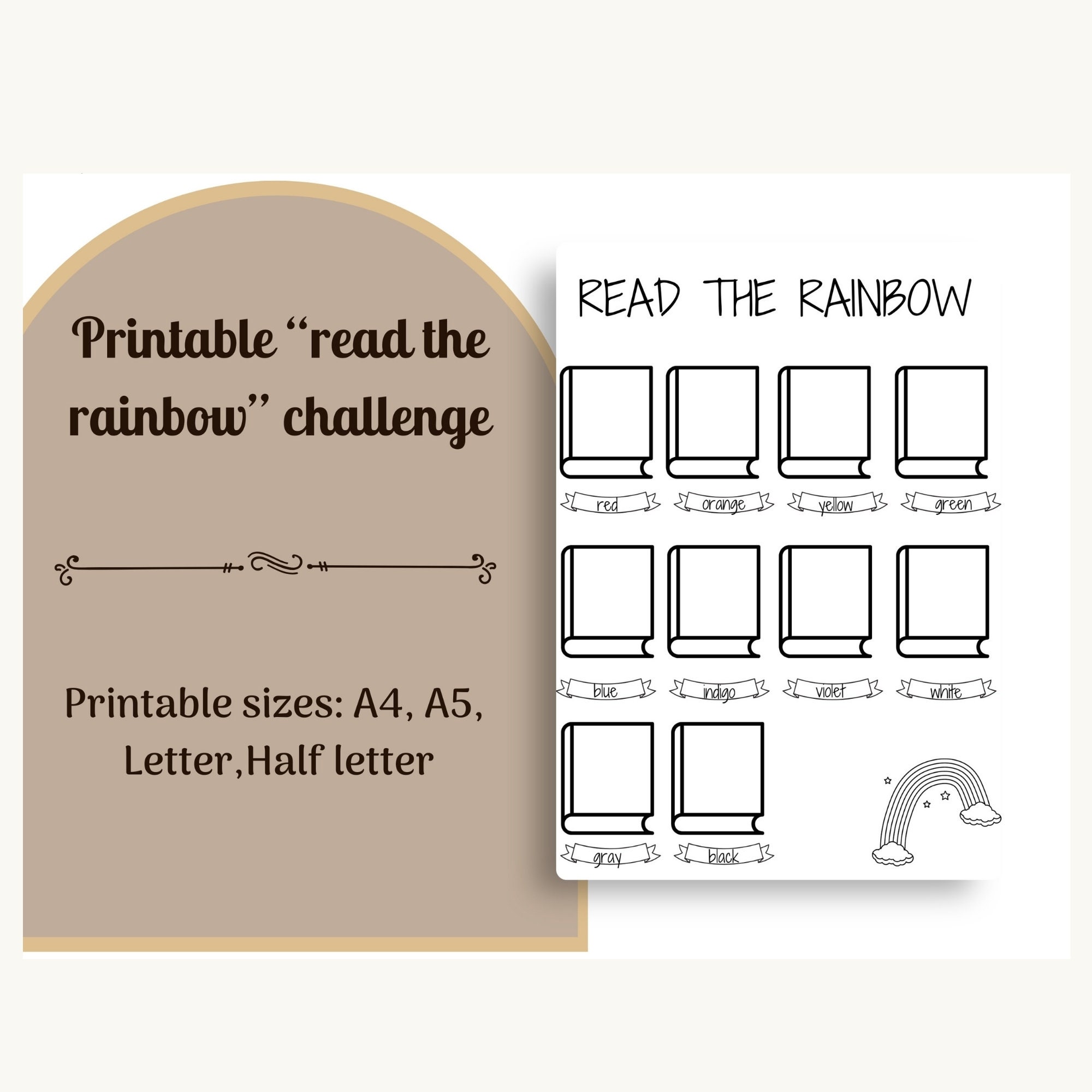 Read the Rainbow Challenge Printable Tracker Reading Challenge Book ...