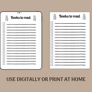 Books to Read List, Book Reading Tracker Printable , Book List ...