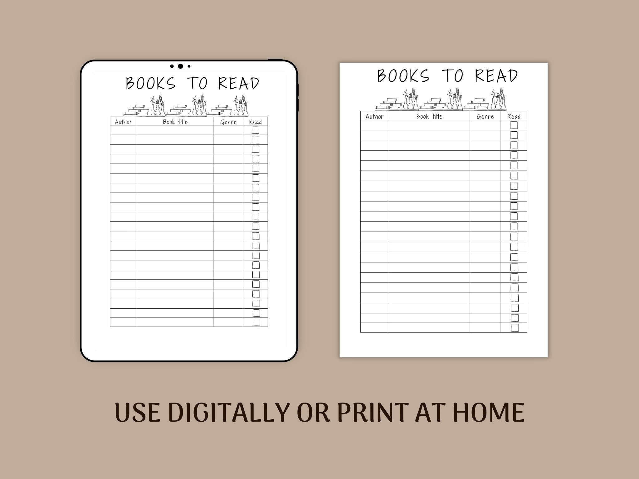 Books to Read List Book Reading Tracker Printable Book List Printable ...