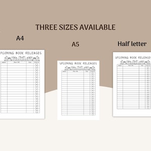 Upcoming Book Releases Tracker - Book Tracker - Reading Log - Printable ...