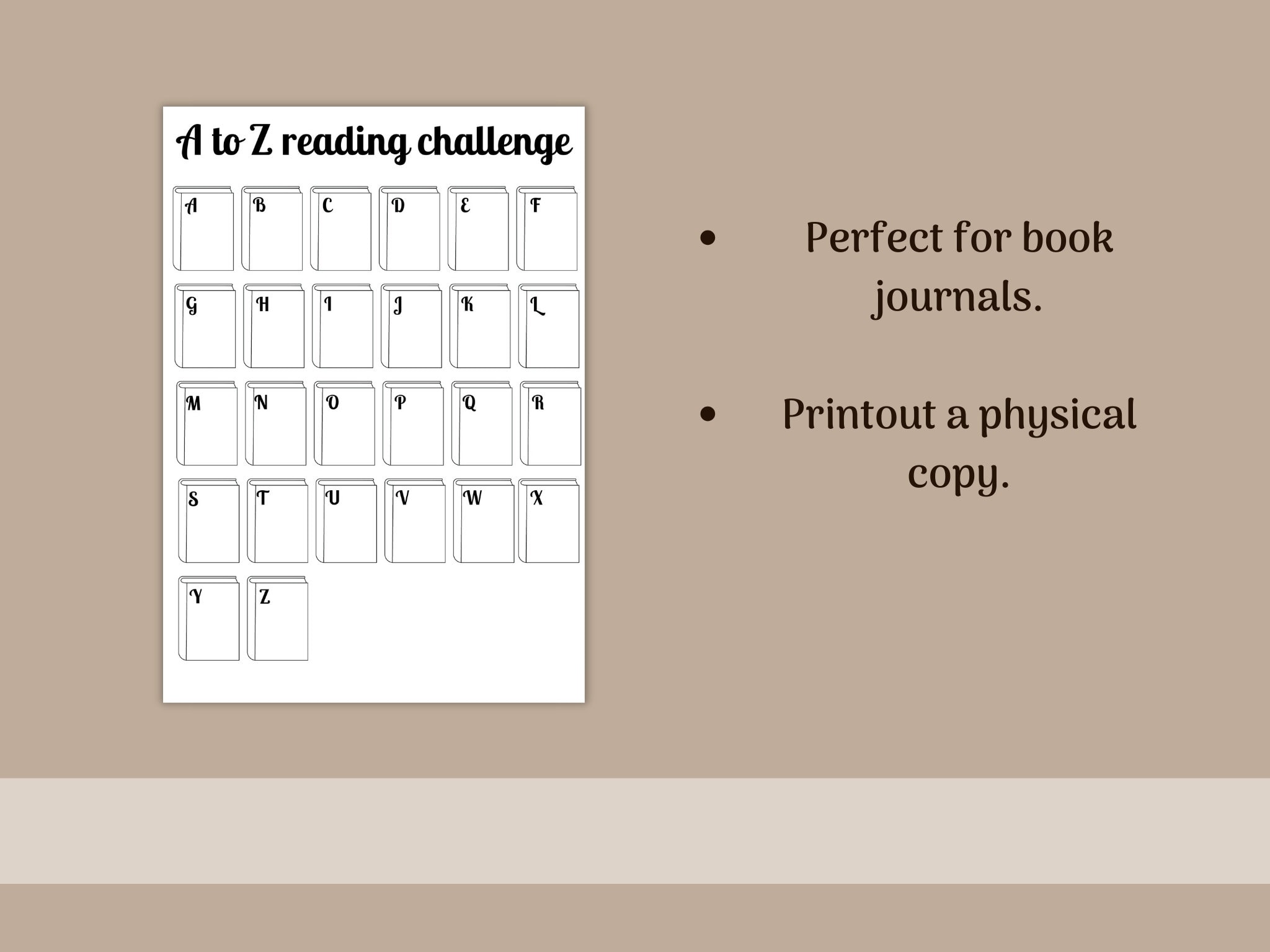 A to Z Reading Challenge - Printable Reading Challenge - Reading ...