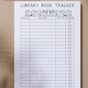 Printable Library Book Tracker - Book Tracker - Reading Log - Printable ...