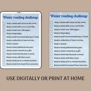 Winter Reading Challenge - Printable Journal Page - Printable Reading ...