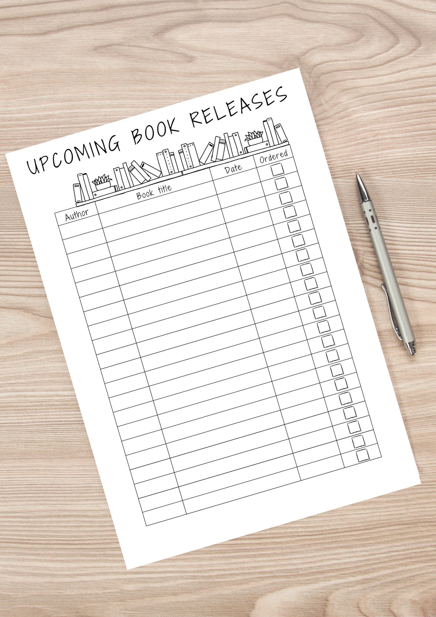 Upcoming Book Releases Tracker - Book Tracker - Reading Log - Printable ...