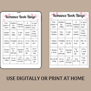 Printable Romance Book Bingo: Reading Challenge Tracker (A4/A5 PDF ...