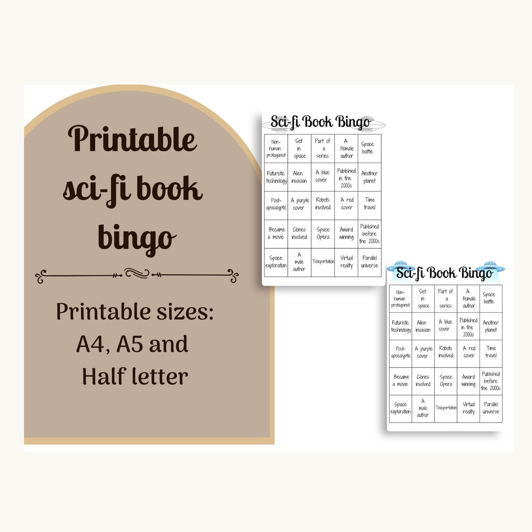 Sci-fi Book Bingo - Printable Book Bingo - Printable Tracker - Reading ...